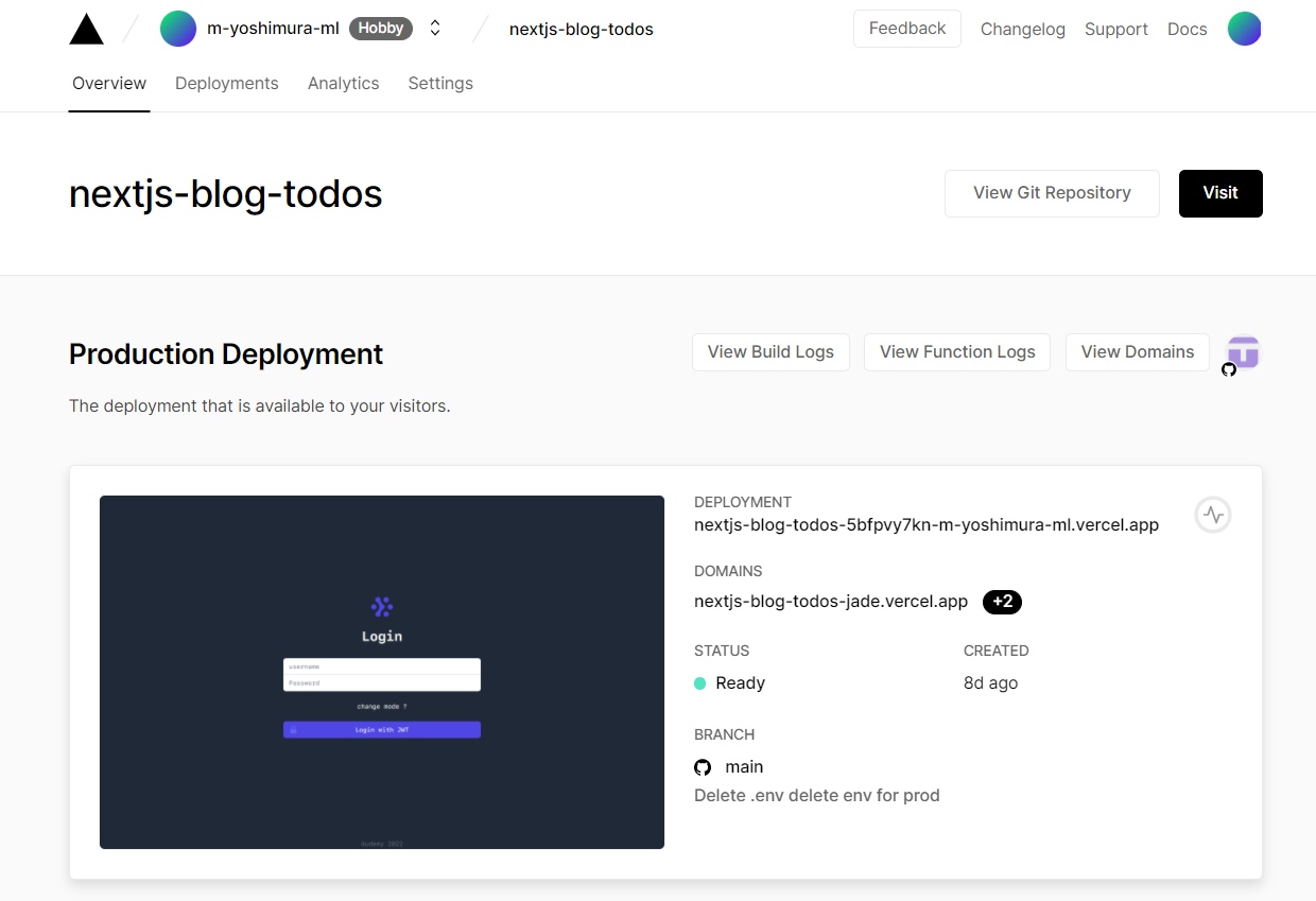 【超簡単】NextJSアプリをVercelにデプロイする方法 - Masa engineer blog